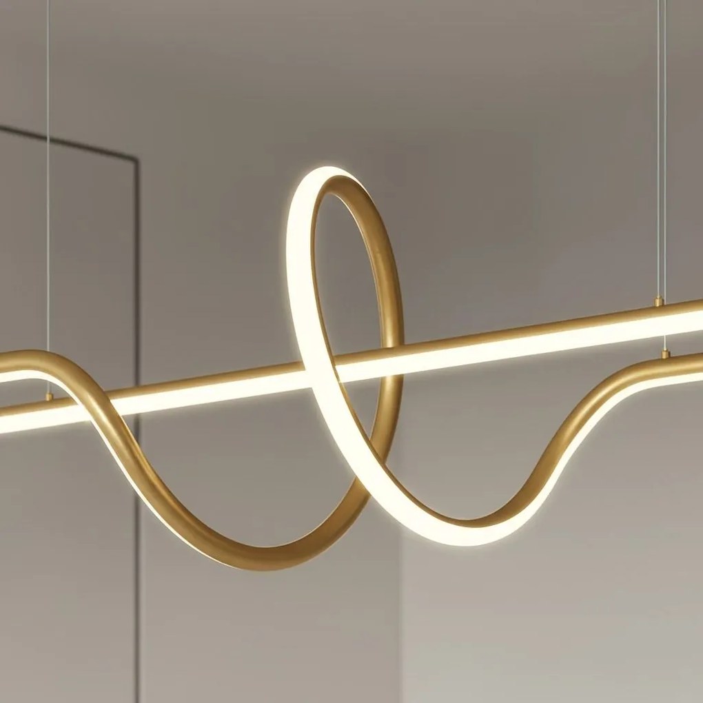 Toolight Závěsné LED osvětlení Modern Spiral D104 LHJ038-CP kartáčovaná zlatá