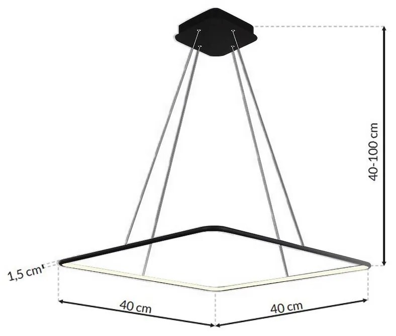 Závěsné LED svítidlo Nix, 1x LED 25w, 3000k, b
