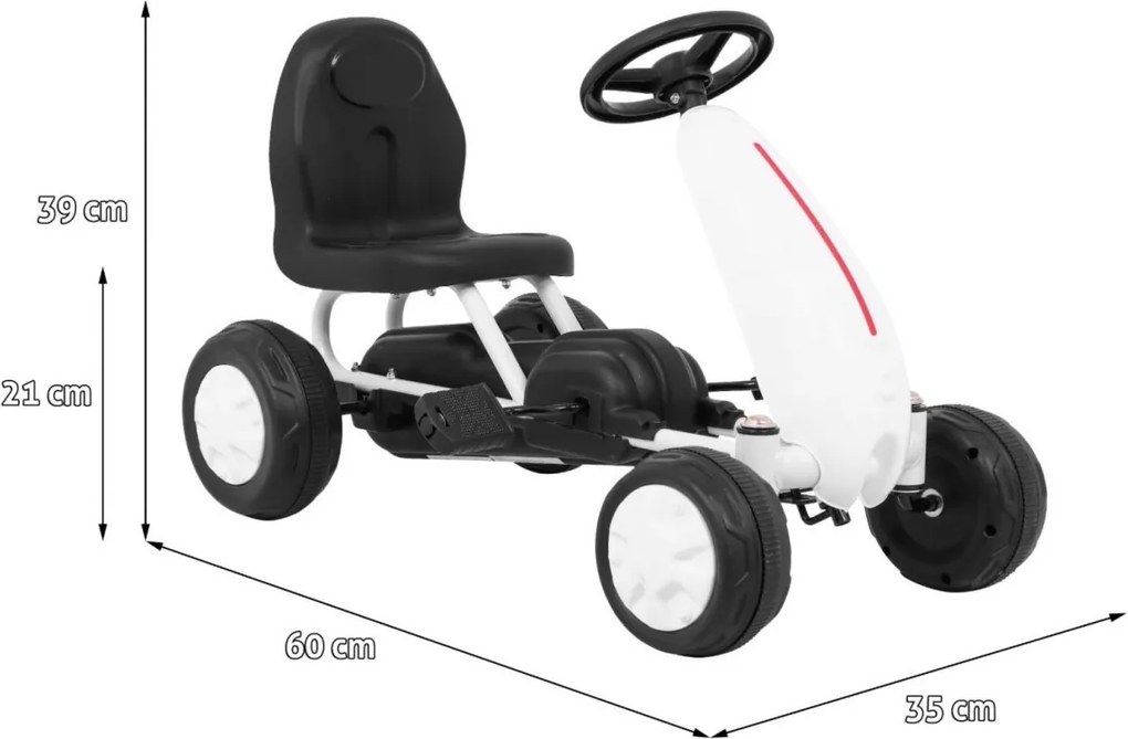 Dětská motokára GoKart Bílá