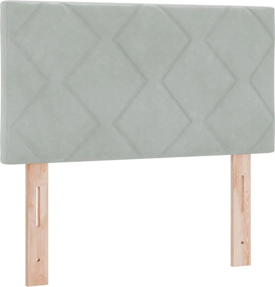 Postel s boxspringem s čelo Světle šedá 200 x 80 cm samet 3341492