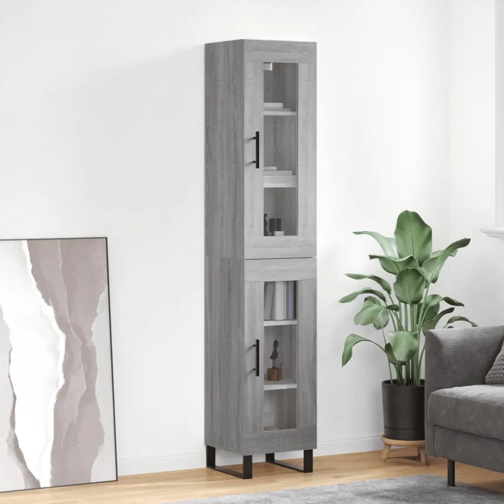 Skříň highboard šedá sonoma 34,5 x 34 x 180 cm kompozitní dřevo