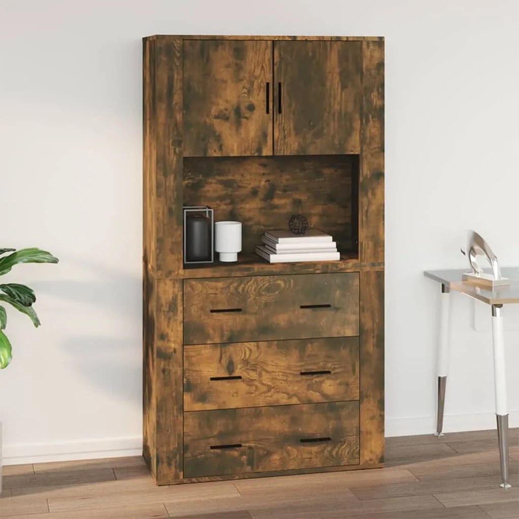 Nástěnná Skříňka Kouřový Dub 80X33X80 Cm Kompozitní Dřevo