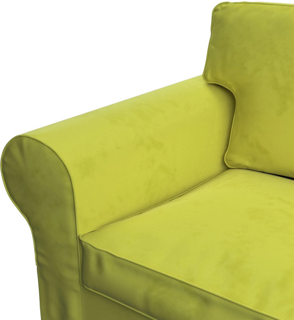 Potah na pohovku IKEA  Ektorp 3-místná, nerozkládací barva zelená látka lesklé, sametová