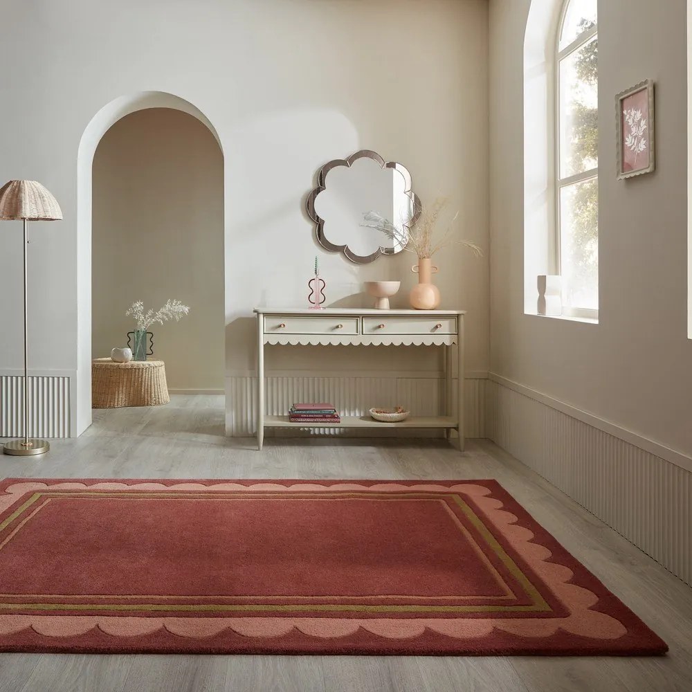 Vínový ručně tkaný vlněný koberec 160x230 cm Lois – Flair Rugs