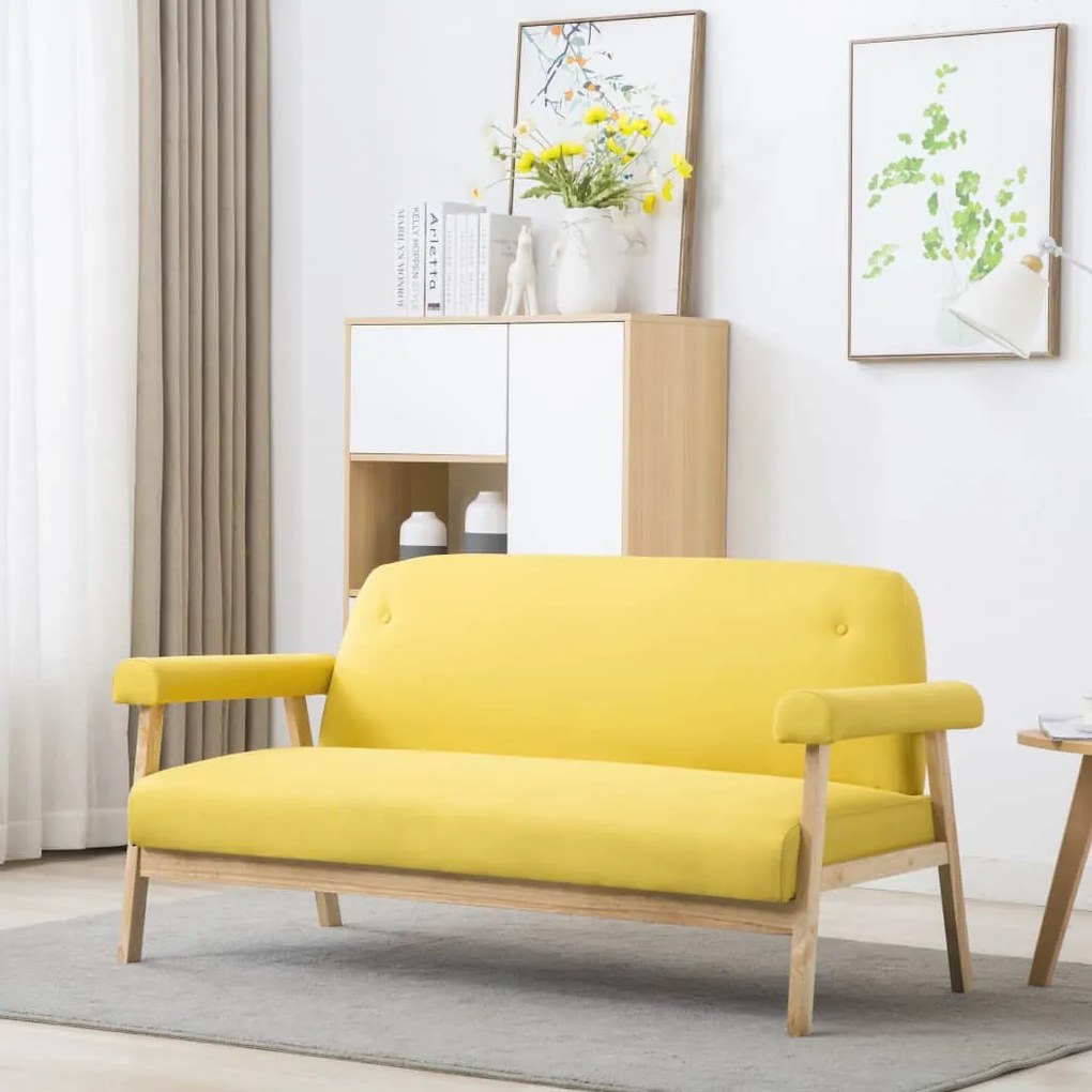 3místná sedačka Grove - textilní | žluté čalounění
