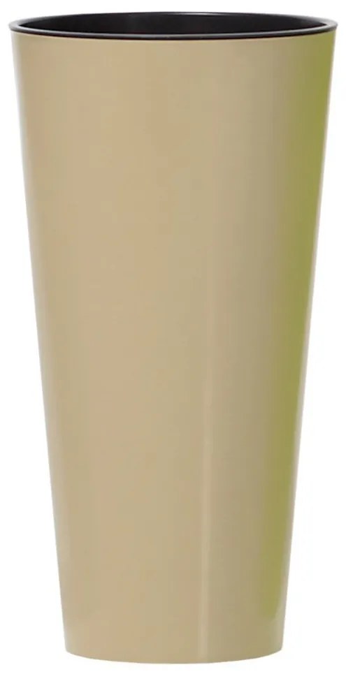 PlasticFuture Květináč Tubus Slimmer světle hnědý lesklý