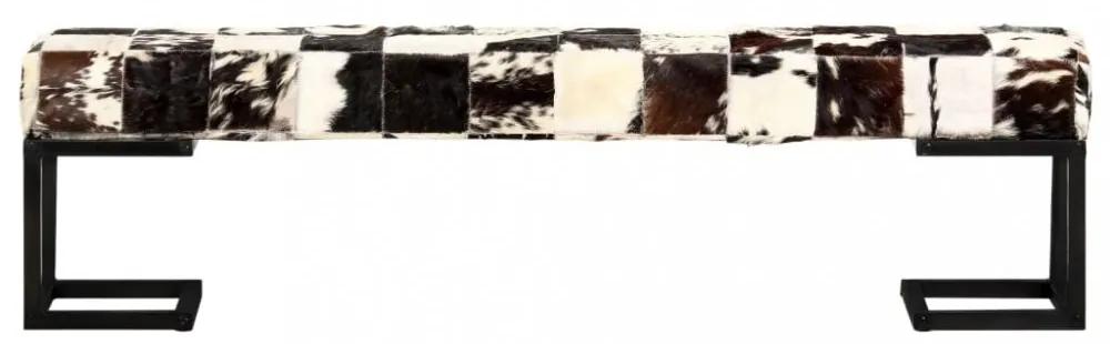 Lavice patchwork kozí kůže Dekorhome Černá
