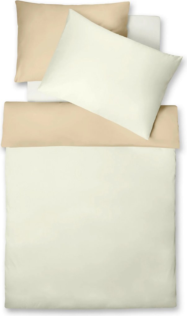 XXXLutz OBOUSTRANNÉ POVLEČENÍ, makosatén, krémová, pískové barvy, 140/200 cm Fleuresse - Povlečení - 003273041301