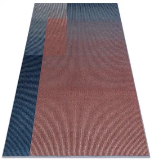 Vlněný kusový koberec NAIN 7710/51944 Geometrický moderní červený modrý Rozměr: 80x150 cm