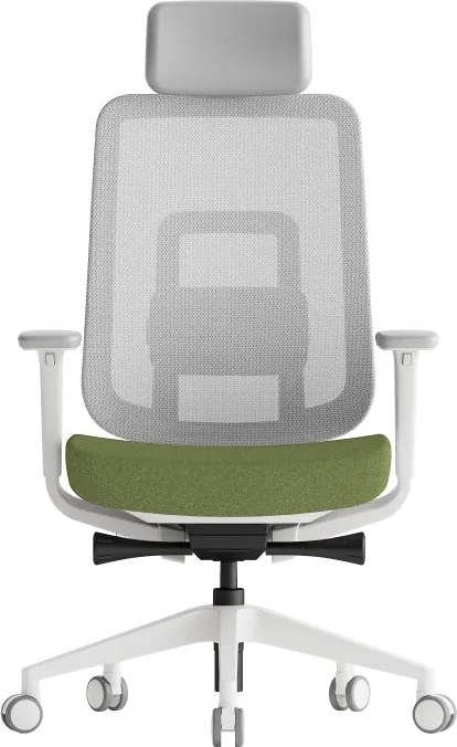 Kancelářská ergonomická židle K42 WHITE SP – síť/ čalouněná, zelená