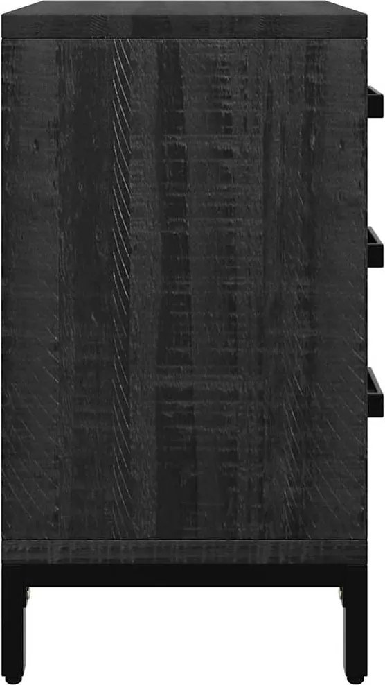Noční stolky 2 ks černé 40x30x55 cm masivní borové dřevo 3120341