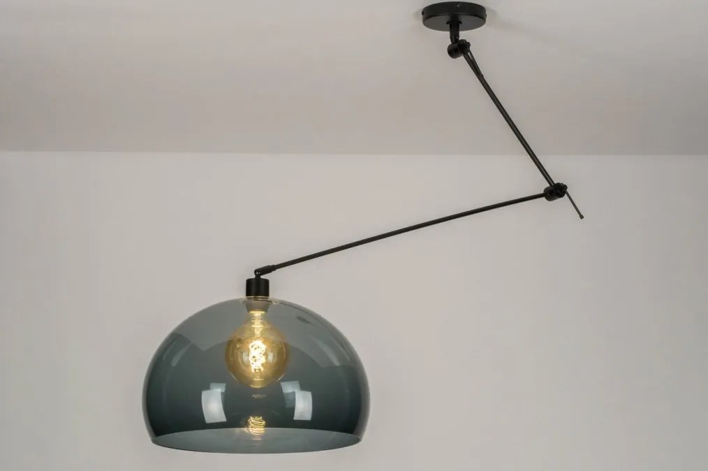 Závěsné designové svítidlo nad stůl Snap Light Green Bottle and Black