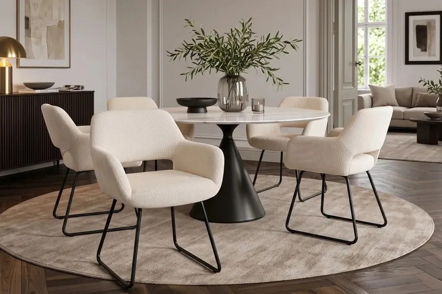 Designová jídelní židle Derrick béžový manšestr