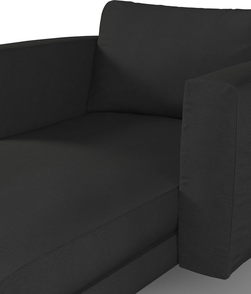 Potah na IKEA Norsborg šezlong s loketními opěrkami barva černá látka pletený vzor