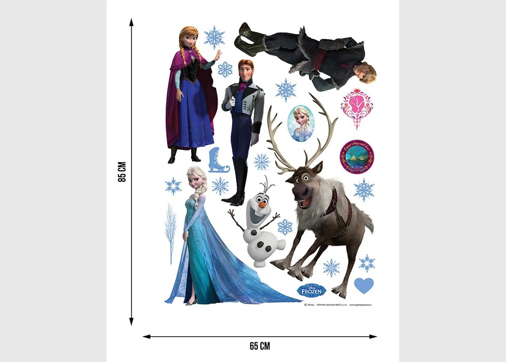 Dětská samolepka na zeď Disney Frozen – Všichni Přátelé | 65 x 85 cm | DDK1776