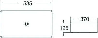 Mexen Catia umyvadlo na desku, 58x37 cm, bílá, 21315800