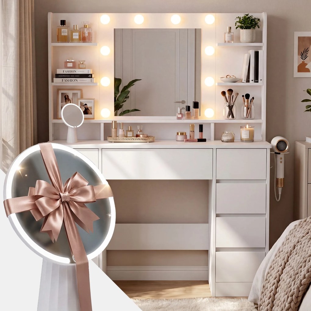Toaletní stolek Pretty – bílá