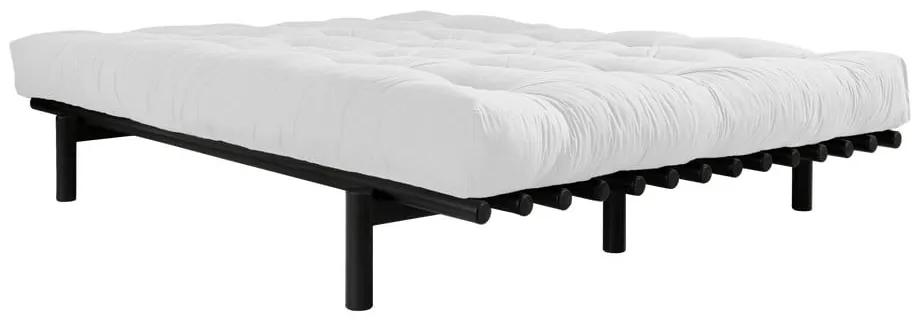 Dvoulůžková postel z borovicového dřeva s matrací Karup Design Pace Comfort Mat Black/Natural, 180 x 200 cm