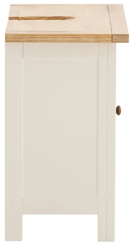 furniture-nabytek.cz - Masivní spodní skříňka pod dřez Caprino z borovice a MDF, lakovaná, bílá/hnědá – 70×35×60 cm