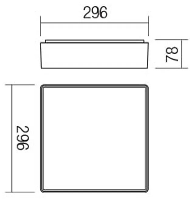 Redo 90158 stropní LED svítidlo Marina tmavě šedé, 16W, 3000K, 29,6cm