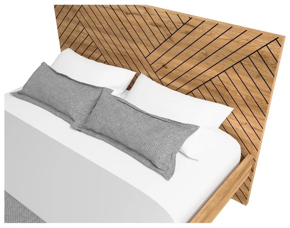 Dvoulůžková postel v dekoru dubu v přírodní barvě 160x200 cm Zebra – Marckeric