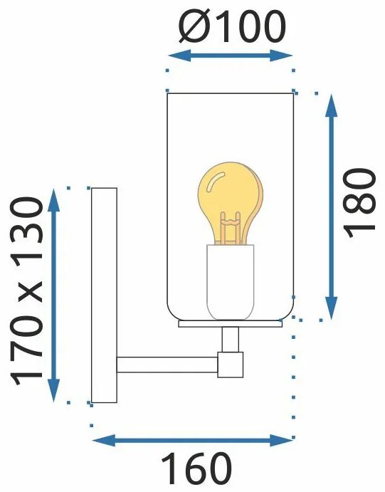 Toolight, nástěnné svítidlo 1xE27 APP1222-1W, černá matná, OSW-40030