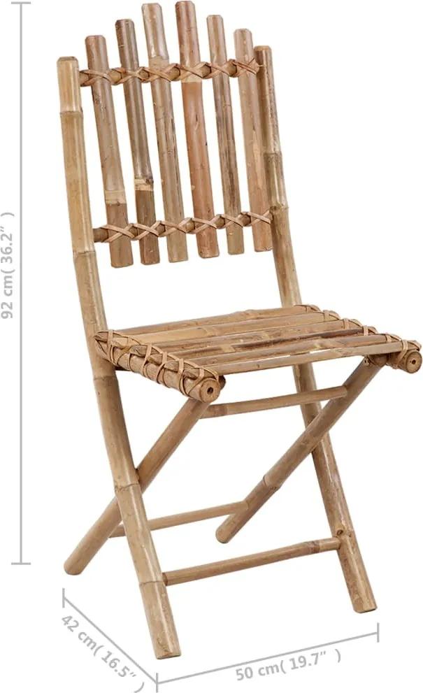 vidaXL Skládací zahradní židle s poduškami 2 ks bambus [3064002] Barva: Zelená