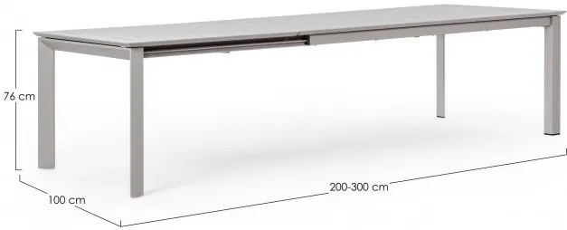 BIZZOTTO Rozkládací zahradní stůl KONNOR 200x110 cm světle šedá 0662721