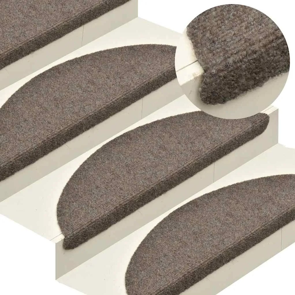 Schodové rohože samolepicí 20 ks 65 x 21 x 4 cm béžové, půlkulaté, velké 3365652