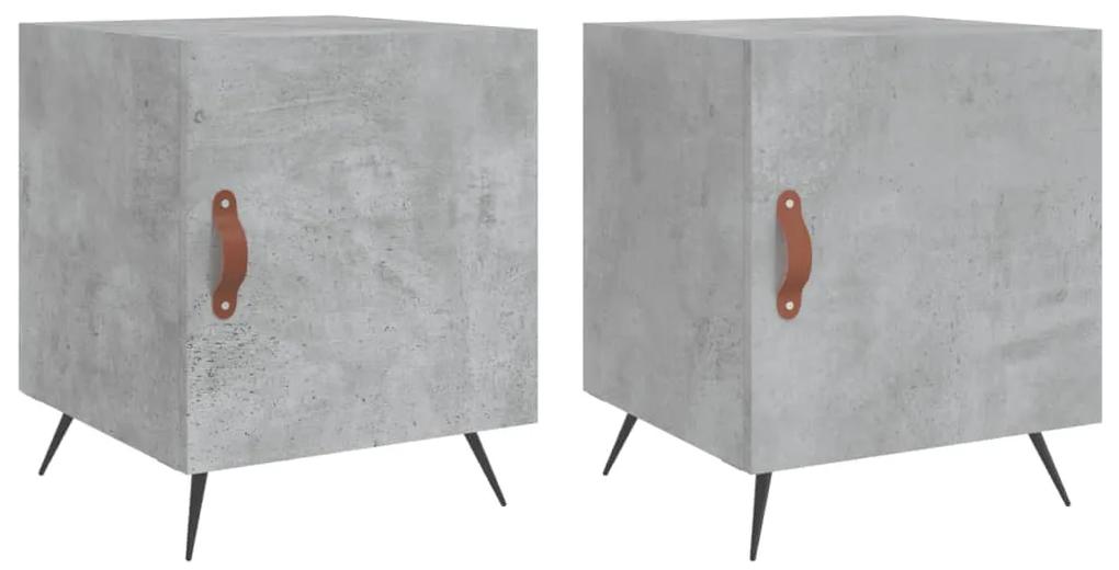 vidaXL Noční stolky 2 ks betonově šedé 40x40x50 cm kompozitní dřevo