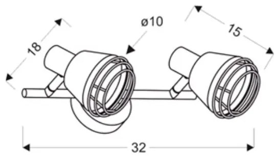 Nástěnné bodové svítidlo NERIA 2xE14/40W/230V černá/měděná