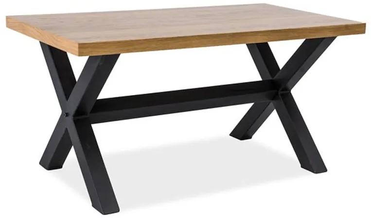 Konferenční stolek, černý/přírodní dub, XAVIERO B 110X60