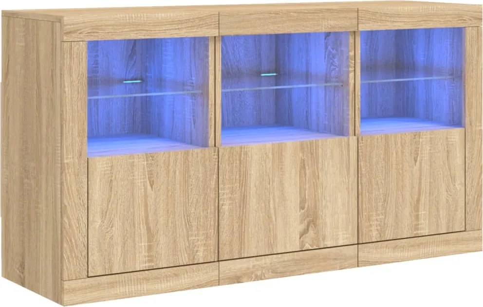 Příborník s LED osvětlením dub sonoma 123 x 37 x 67 cm 3209060