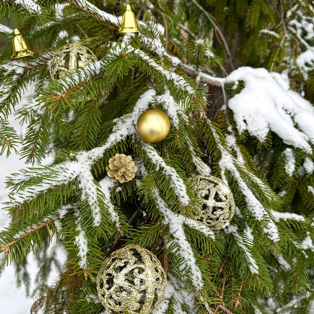 Tutumi, vánoční ozdoby na stromeček 101ks 311437, růžová-zlatá, CHR-02004