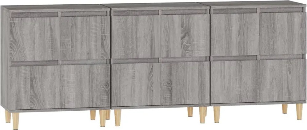 Příborníky 3 ks šedé sonoma 60 x 35 x 70 cm kompozitní dřevo 3185773