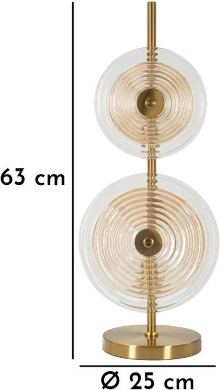 Stolní lampa ve zlaté barvě se skleněným stínidlem (výška 63 cm) Venice – Mauro Ferretti