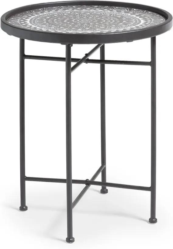 Černý kovový odkládací stolek La Forma Adri, ⌀ 45 cm