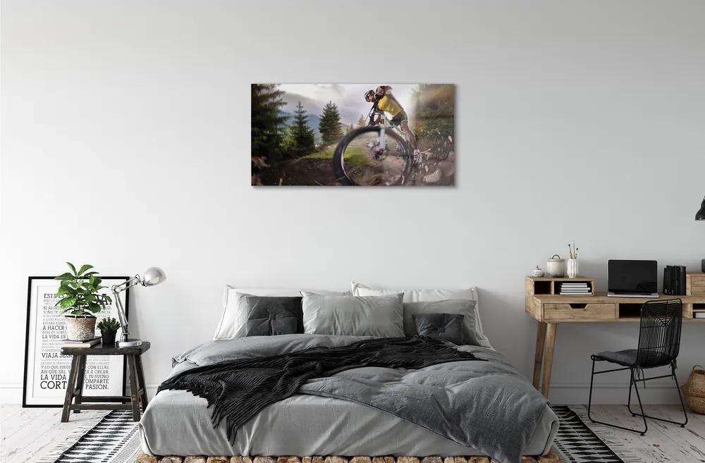 akrylový obraz Cloud na horském kole 100x50 cm