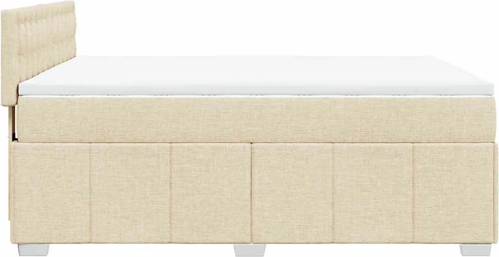 Box spring postel s matrací krémová 140x190 cm textil 3287082