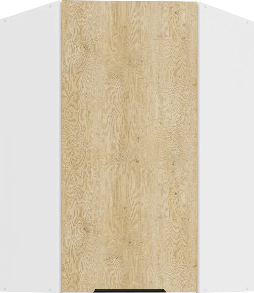 CREMONA bc | horní kuchyňská skříňka 60x60 GN-90 1F (45°) rohová s policemi | 60x60 cm | VYSOKÁ | bílá/cremona