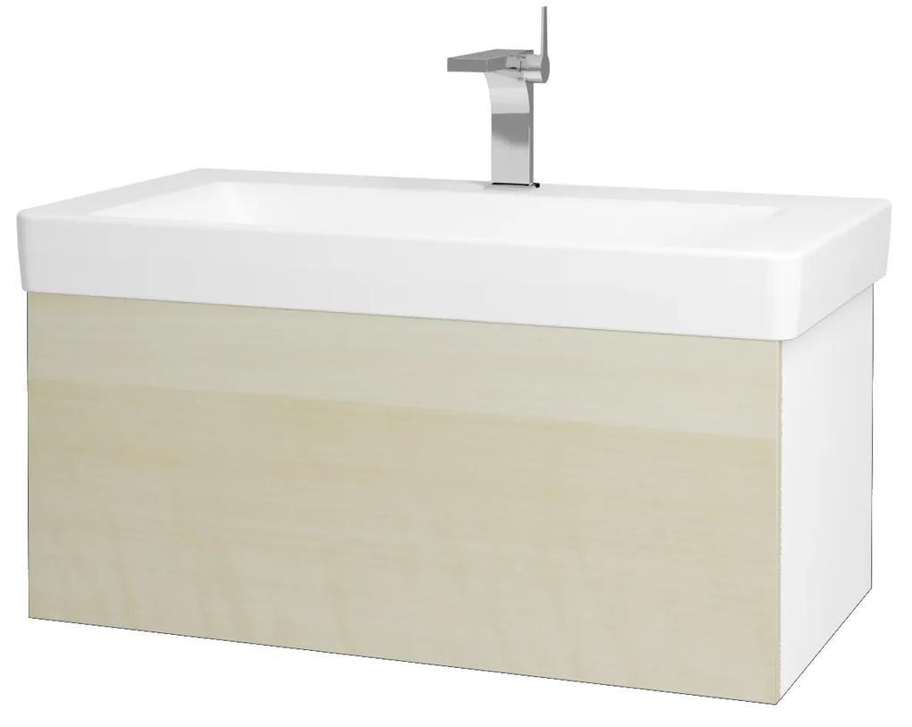 Dřevojas Koupelnová skříň VARIANTE SZZ 85 Varianta: N01 Bílá lesk / D01 Beton