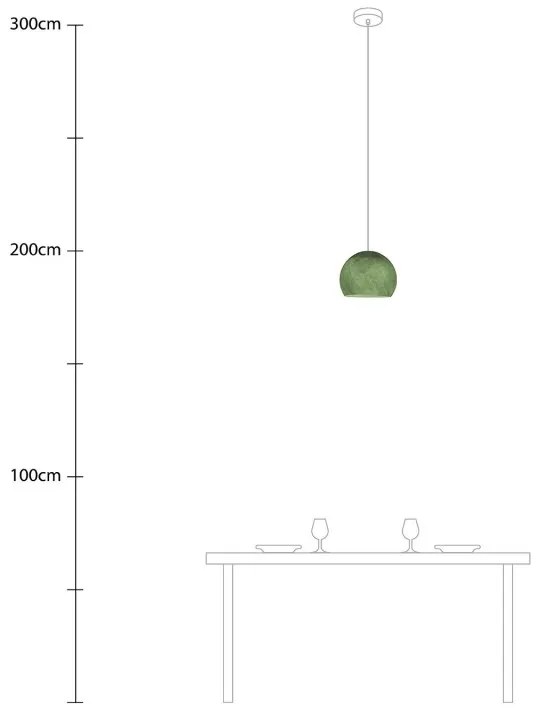 creative cables Stínidlo tvaru kupole z polyesterového vlákna - 100% vyrobené ručně Barva komponentu: Zelená, Velikost ⌀: S - 31cm