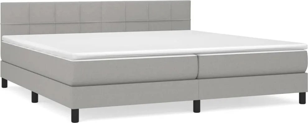 Box spring postel s matrací světle šedá 200 x 200 cm textil 3140081