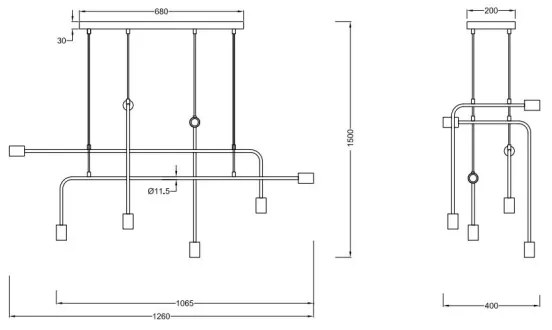 Trio - Lustr na lanku CONNOR 8xE27/10W/230V