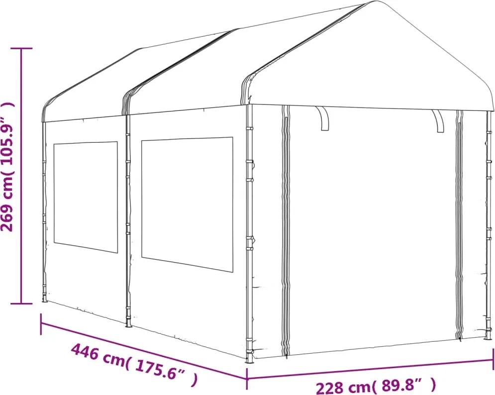 vidaXL Altán se střechou bílý 4,46 x 2,28 x 2,69 m polyethylen [3155478]