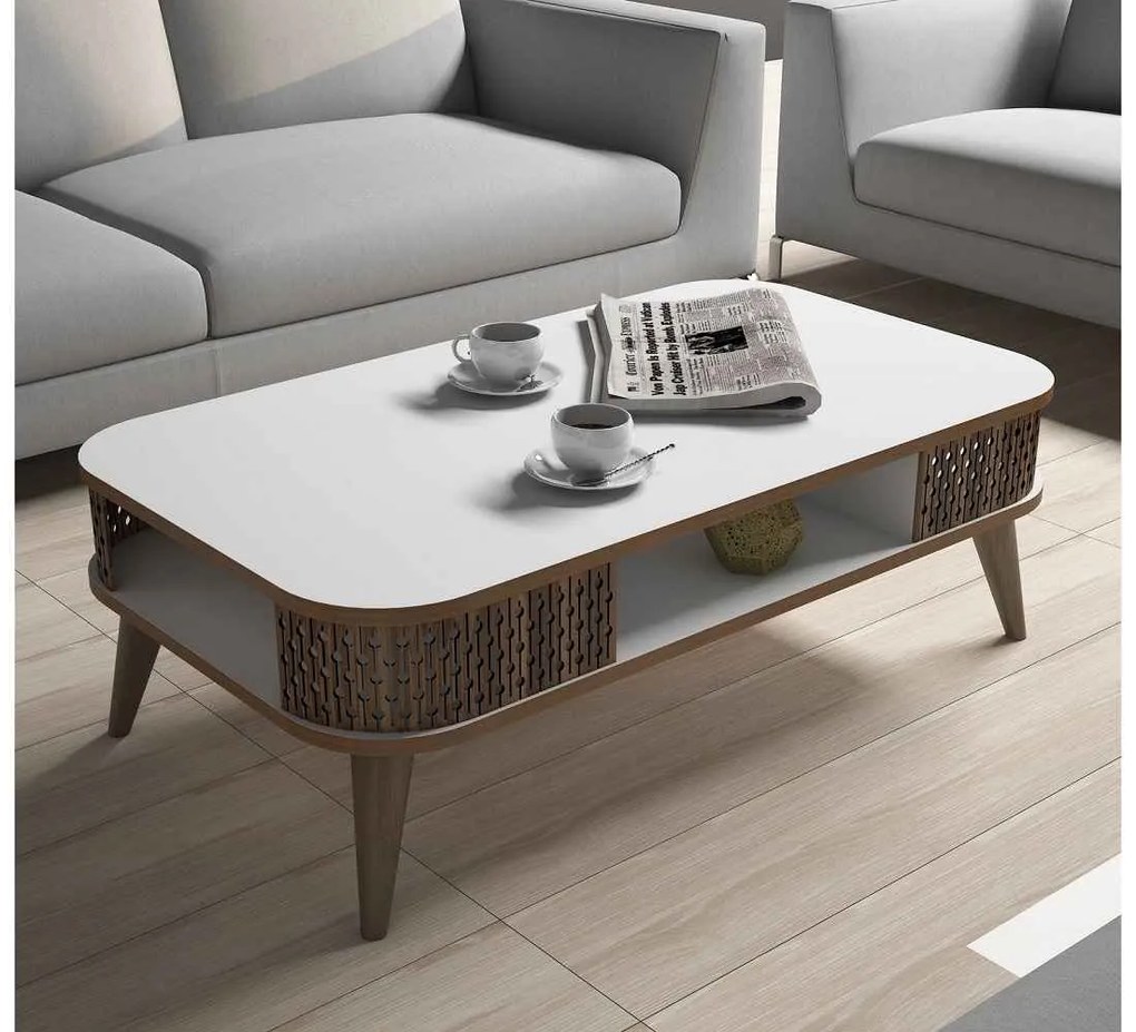 Designový konferenční stolek Baina 105 cm bílý