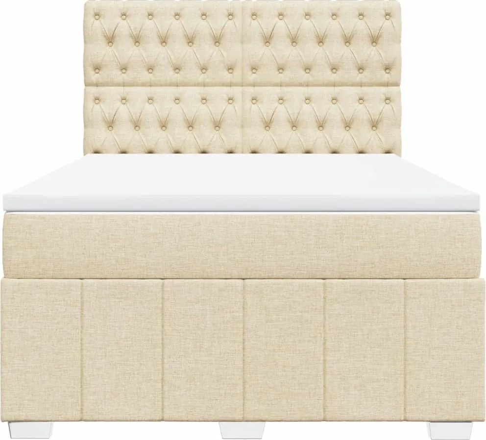 Box spring postel s matrací krémová 140x200 cm textil 3291703