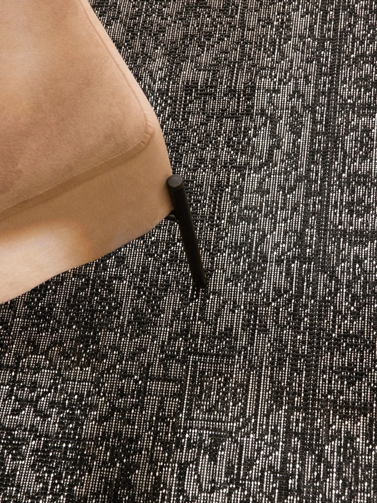 NORTHRUGS, Koberec běhoun Duet Kona 106248 Black/White - na ven i na doma, 80x250, černobílá, chodba / předsíň