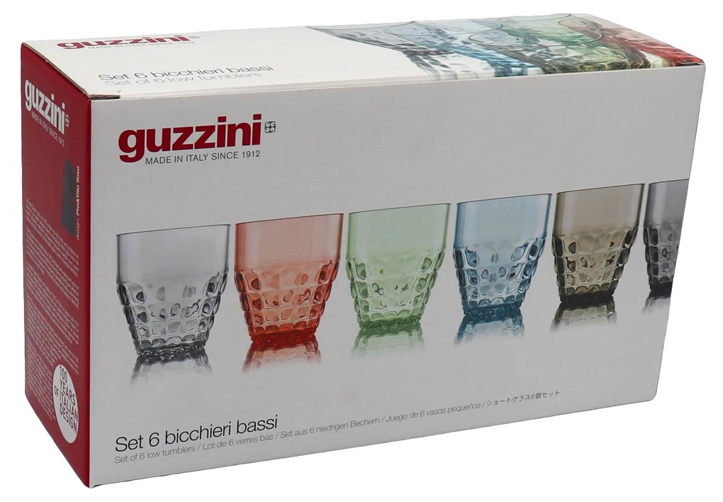 Guzzini Sada 6 barev nízkých skleniček TIFFANY