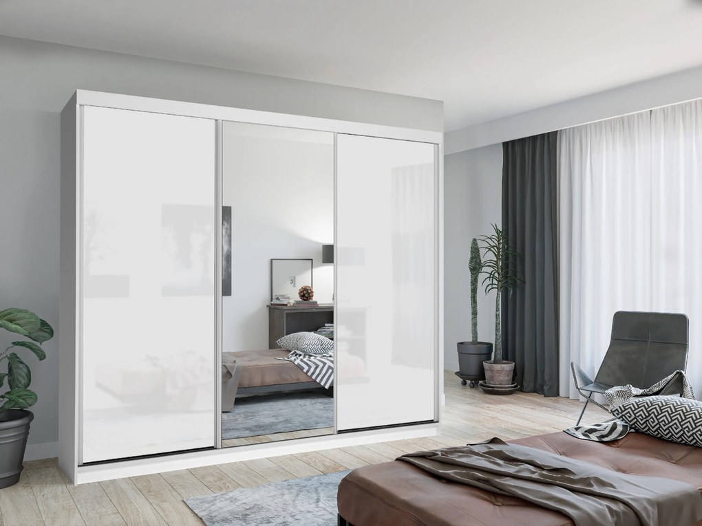 ARK Šatní skříň LEXO, Bílá 250 cm